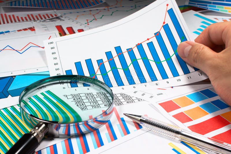 Research many graphs. stock photo. Image of concept, graph - 31481054