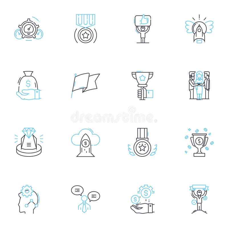 Research Methodology Linear Icons Set. Sampling, Survey, Quantitative ...