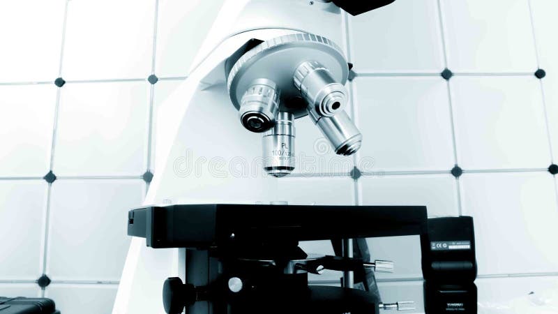 Optical Microscope in QC Lab Dark Room,Microscope is Used for De Stock ...