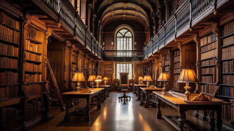 Research oxford library stock illustration. Illustration of studying ...