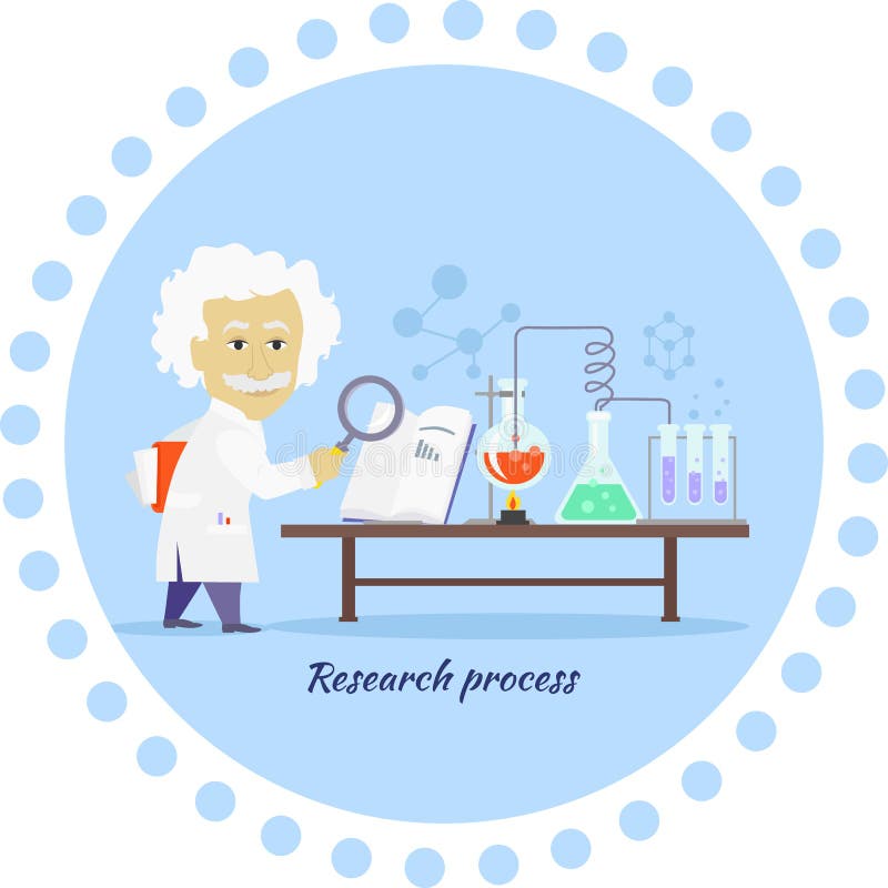 Research Process Icon Flat Design Stock Vector - Illustration of design ...