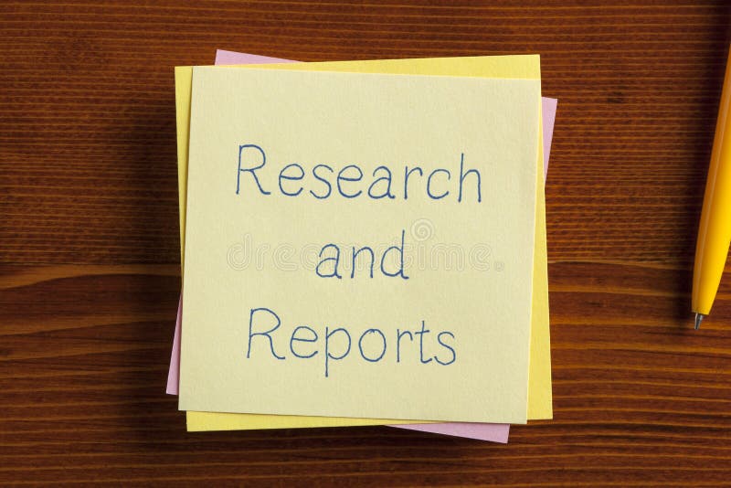 Research and Reports Written on a Note Stock Photo - Image of plan ...