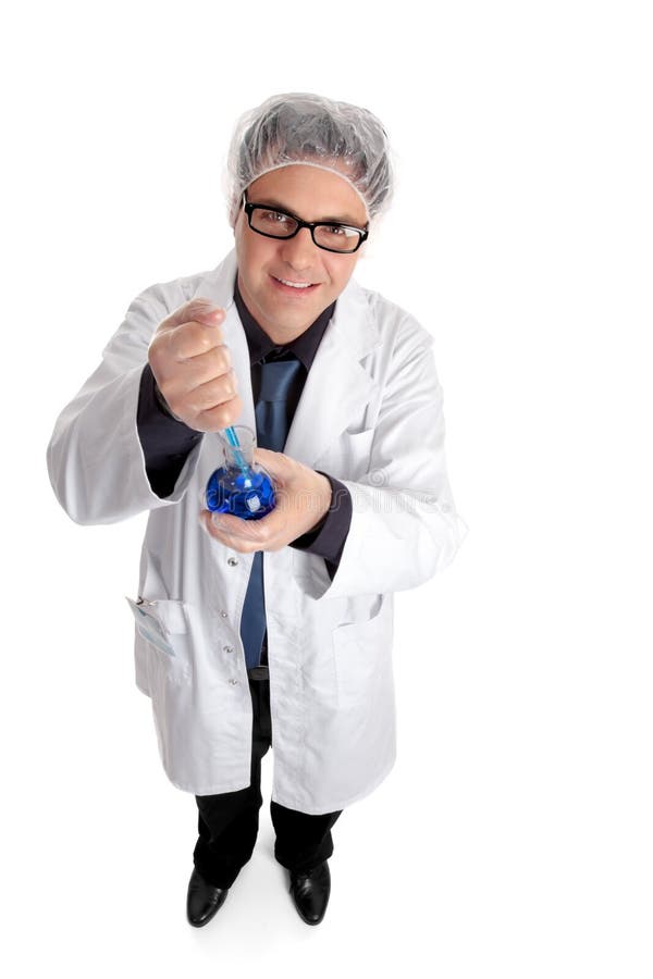 Research Scientist Using Computer Chemistry Lab Stock Photo - Image of ...