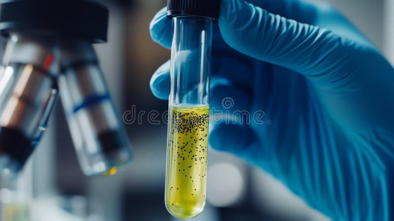 A Research Scientist is Diligently Analyzing a Bacterial Sample within ...