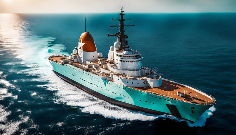 Research Ship Explores, a Huge Ship with Scientific Instruments, a ...