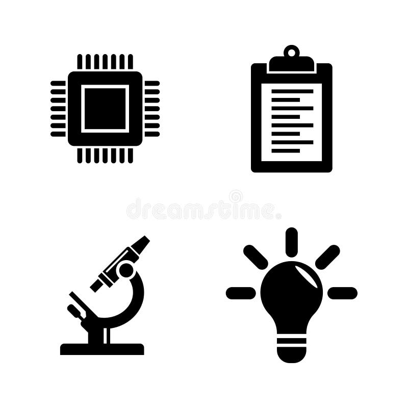 Research. Simple Related Vector Icons Stock Vector - Illustration of ...