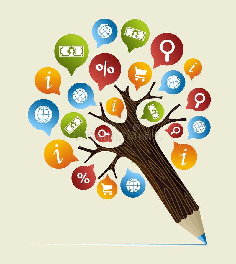 Research Studies Concept Pencil Tree Stock Vector - Illustration of ...