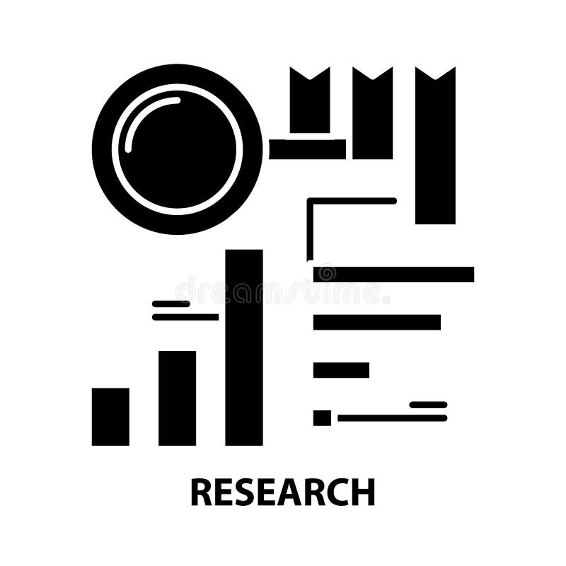 Research Symbol Icon, Black Vector Sign with Editable Strokes, Concept ...