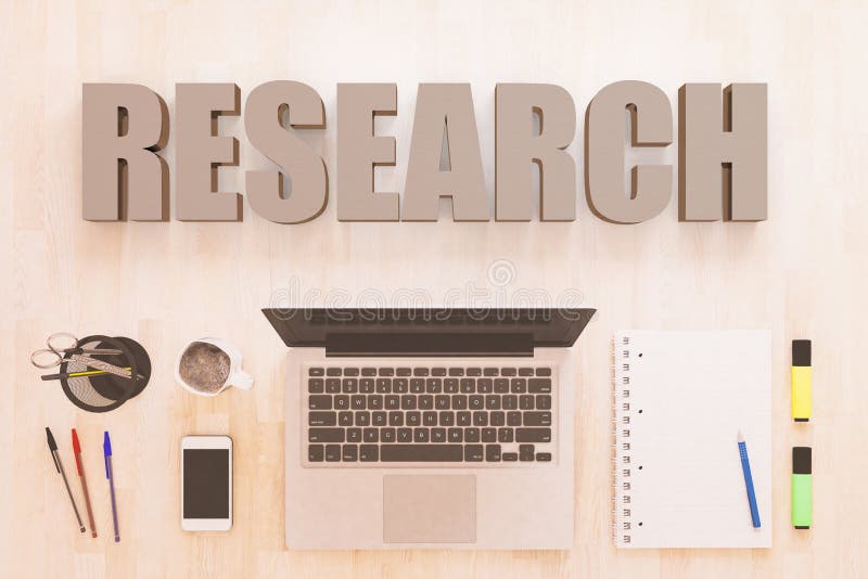 Research text concept stock illustration. Illustration of experiment ...