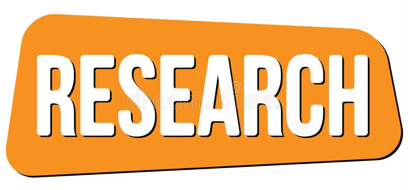 RESEARCH Text on Orange Trapeze Stamp Sign Stock Illustration ...