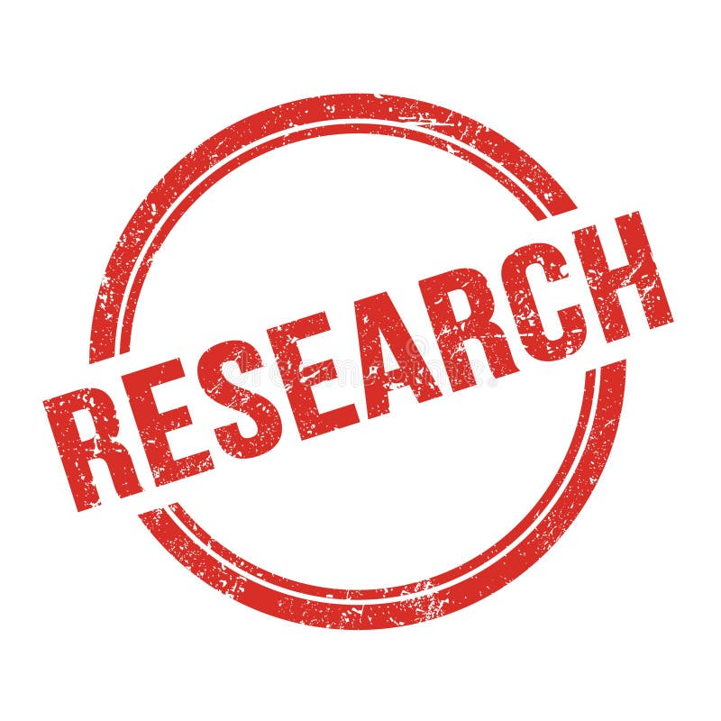RESEARCH Text Written on Red Grungy Round Stamp Stock Illustration ...