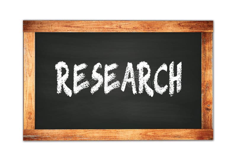RESEARCH Text Written on Wooden Frame School Blackboard Stock ...