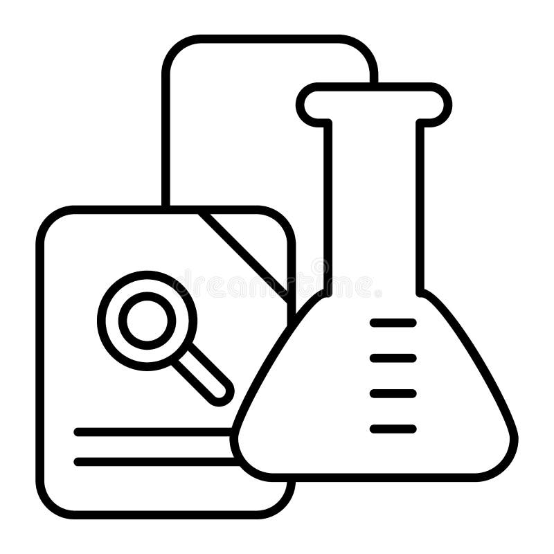 Experiment Research Thin Line Icon. Lab Flask and Gear Vector ... Experiment Research Thin Line Icon. Lab Flask and Gear Vector ...