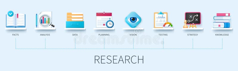 Research Vector Infographic in 3D Style Stock Vector - Illustration of ...