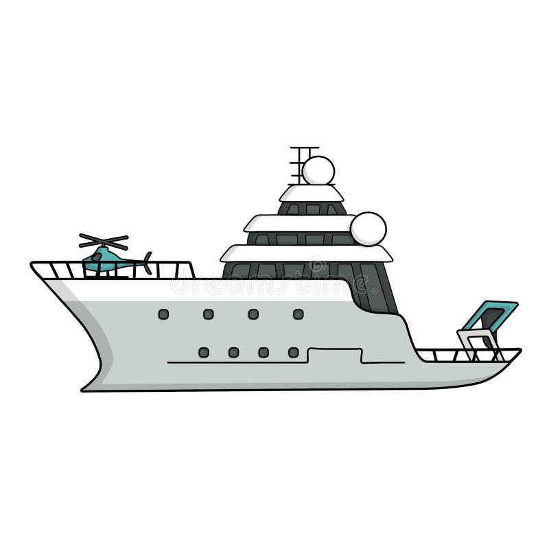 Research Vessel for Sea Exploration, Expedition Ship with Helicopter ...