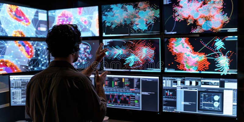 Researcher with AI in Tech-Driven Workspace Stock Image - Image of ...