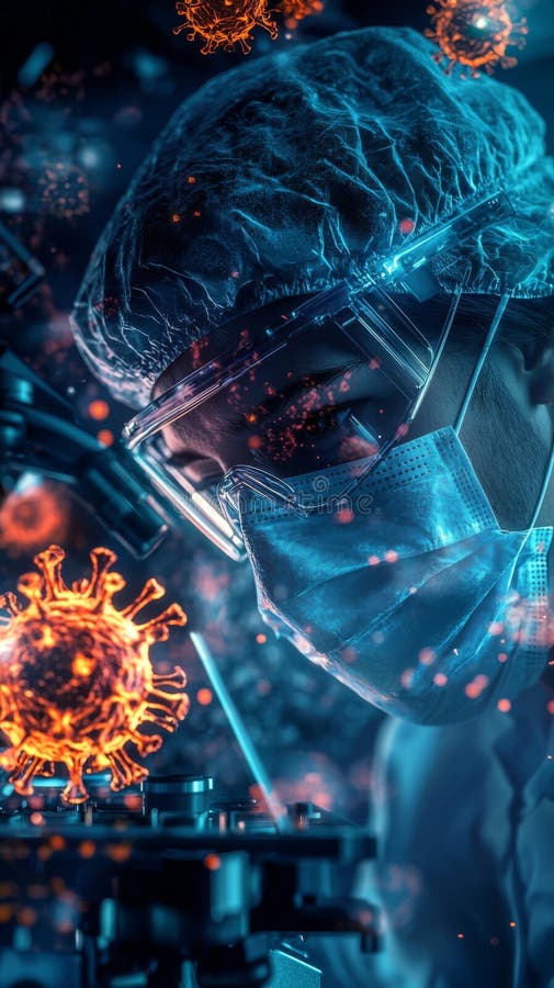 Researcher Analyzing Viral Structures in a High-tech Laboratory ...