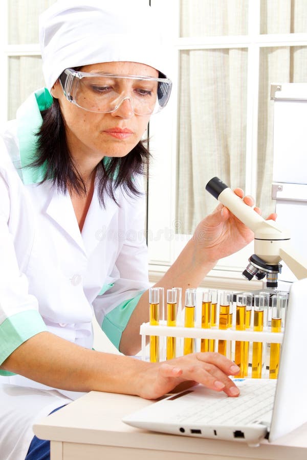 Researcher Brings Data into the Computer Stock Photo - Image of ...