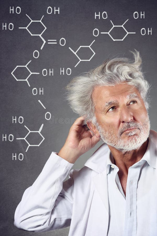 Researcher with Chemistry Formulas Stock Image - Image of solving ...