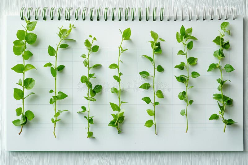 Researcher Comparing Herbs Growth on Notebook Page Stock Photo - Image ...