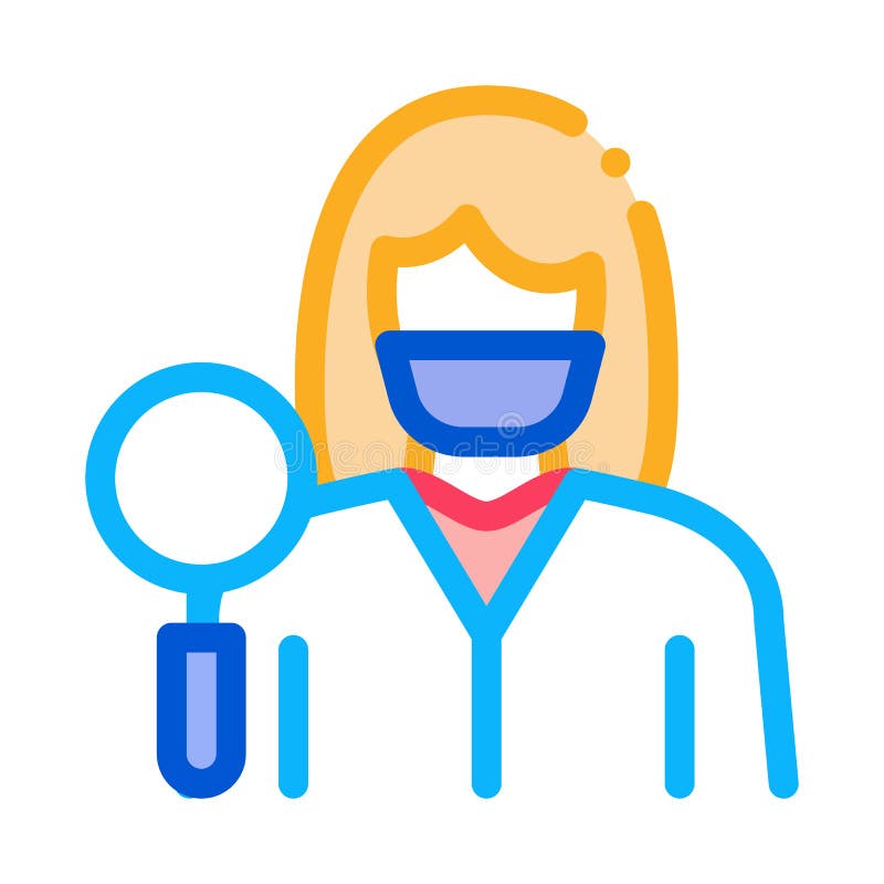 Researcher Dermatologist Doctor Icon Vector Outline Illustration Stock