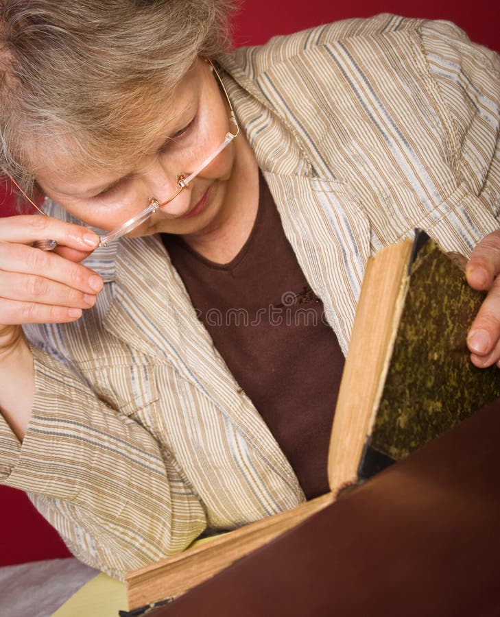 Researcher with Her Books and Notes Stock Photo - Image of author ...