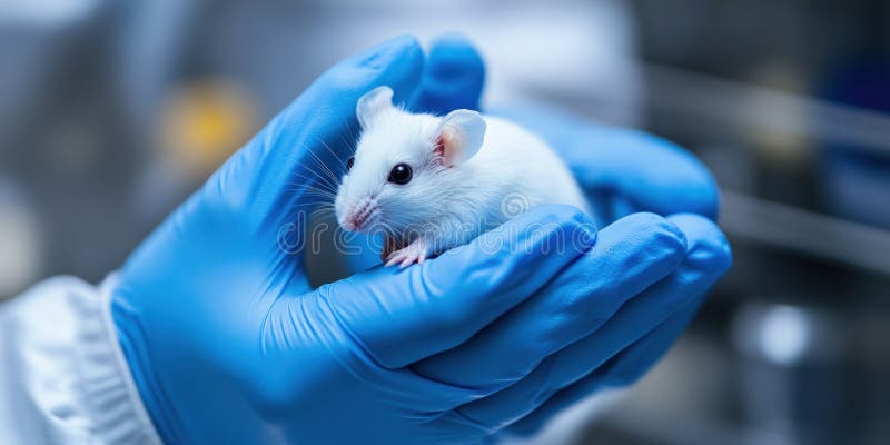 Researcher Holding Laboratory Mouse in Gloved Hands Exploring Science ...