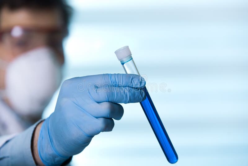 Researcher in the Laboratory Holding Test Tube Stock Image - Image of ...