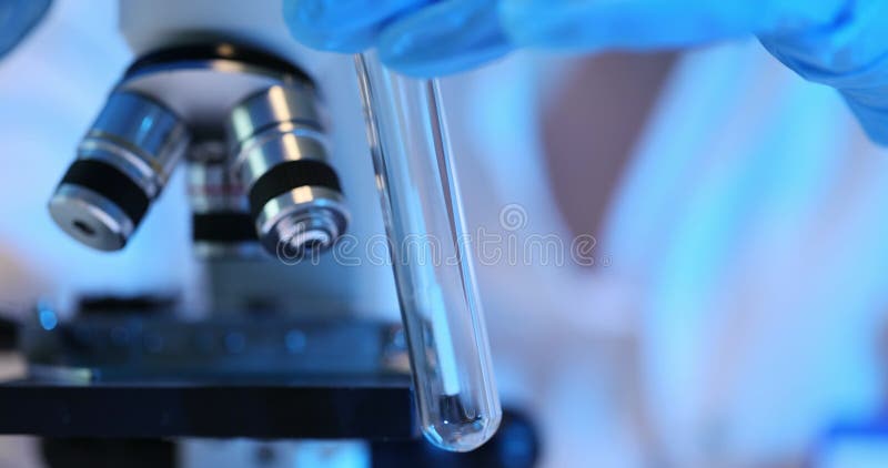 Researcher Makes Smear Inside Test Tube Using Applicator Stock Footage ...