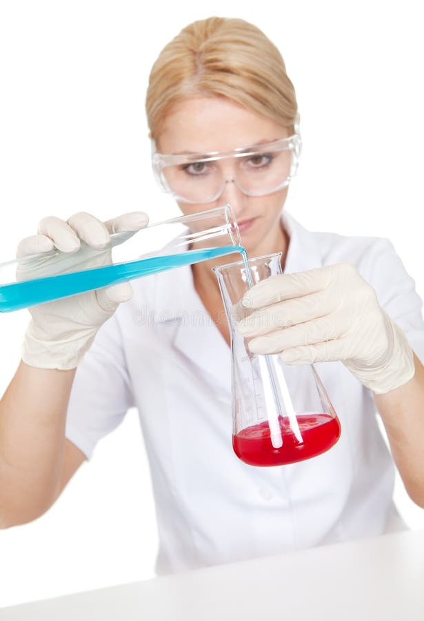 Researcher Mixing Liquids Inside the Tube Stock Image - Image of ...