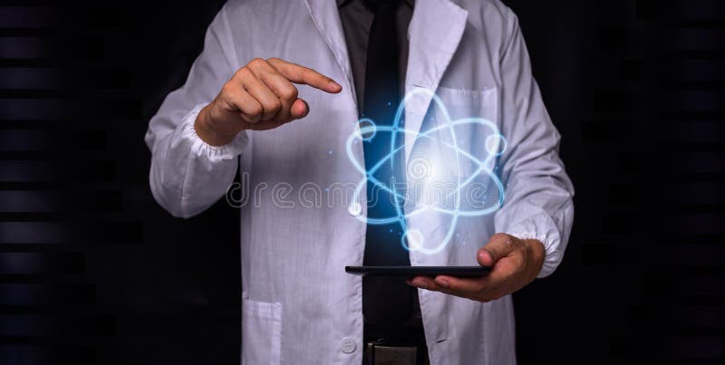 3d Render of a Researcher with Symbol Molecule Science on Isolated ...