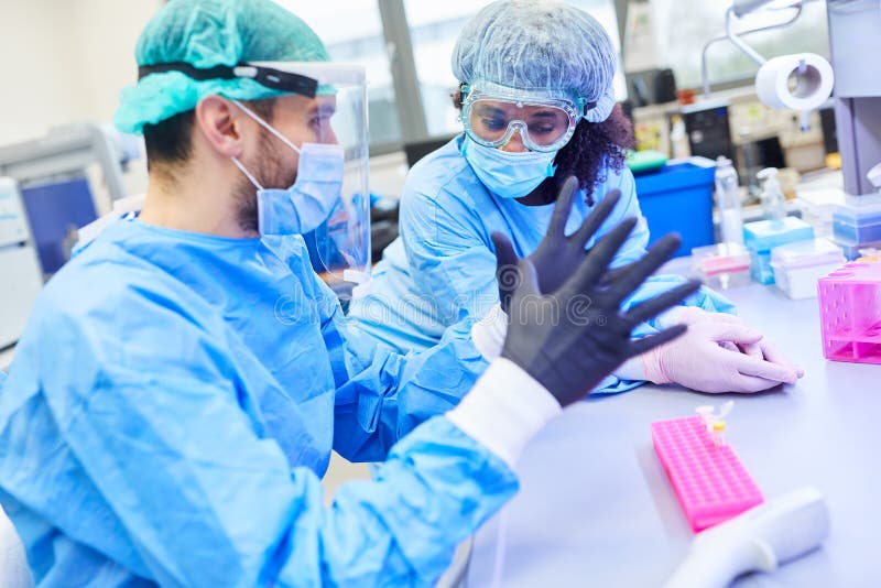 Researcher Team Talks about Data Analysis in the Laboratory Stock Image ...