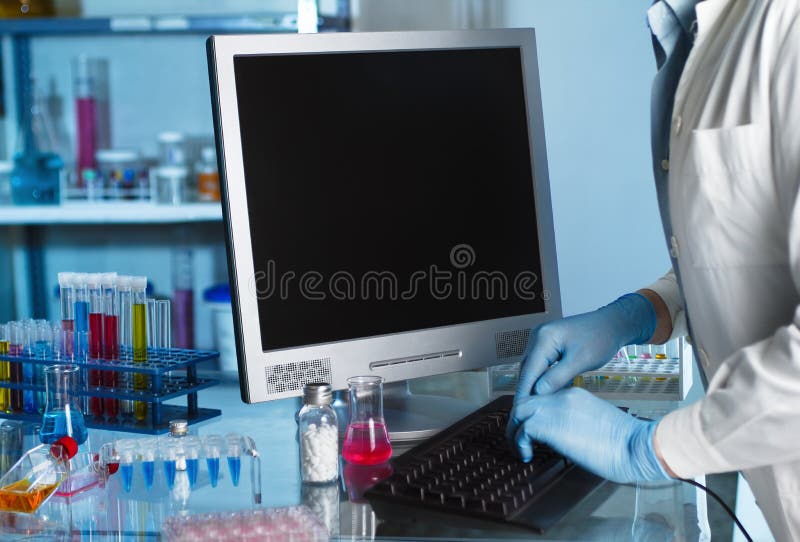 Researcher Typing on the Keyboard Stock Image - Image of laptop, care ...
