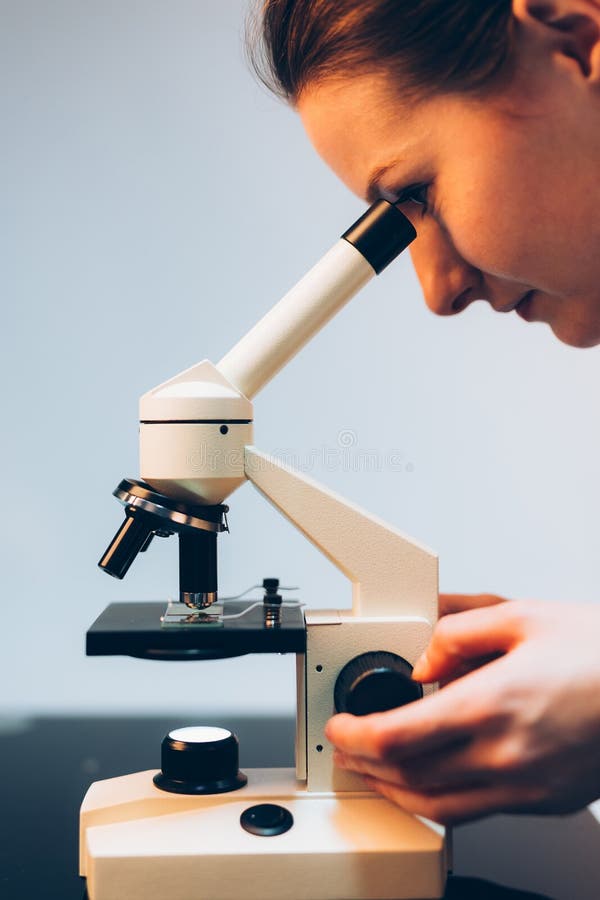 Researcher Using Microscope - on White Stock Image - Image of knowledge ...