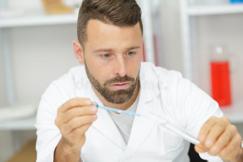 Researcher at Work in Laboratory Stock Image - Image of chemical ...