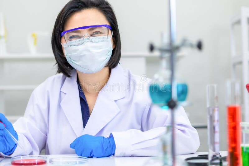 Researcher working in lab stock photo. Image of laboratory - 176765356