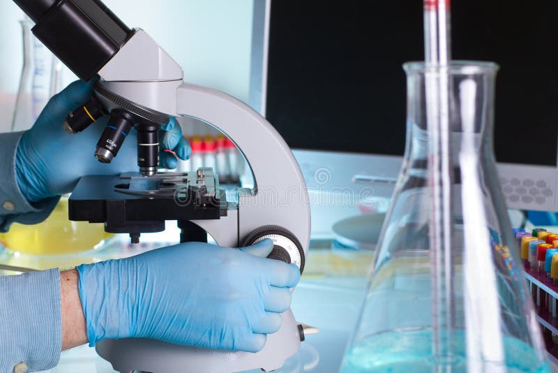 Researcher Working with Micro in the Workbench Laboratory Stock Image ...