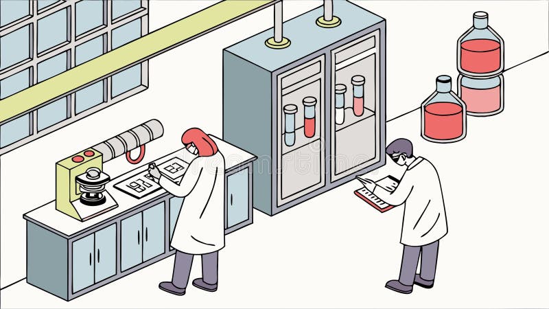 Researchers Analyzing Samples in a Modern Laboratory Setting, Vector ...