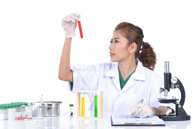 Researchers are Examining the Trial and Evaluation Stock Photo - Image ...