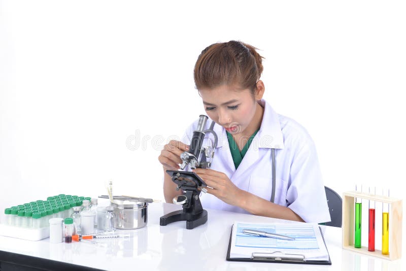 Researchers are Examining the Trial and Evaluation Stock Image - Image ...