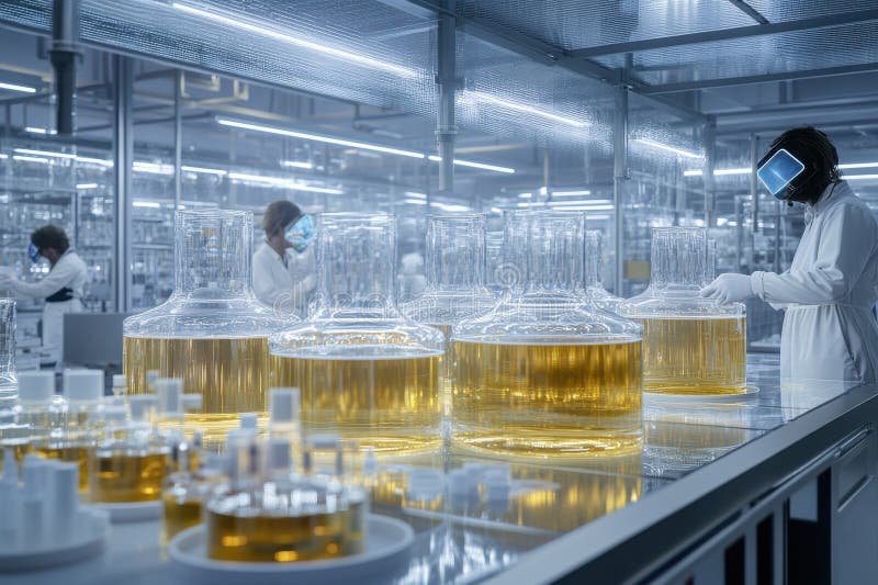 Scientists Conduct Experiments in a Modern Laboratory Filled with Large ...