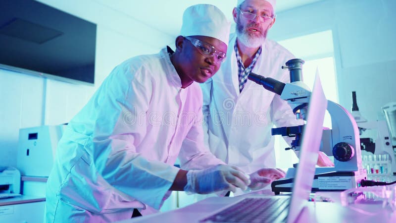 Analyzing Chemical Innovations in a High-tech Laboratory Stock Footage ...