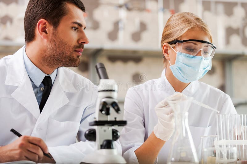 Researches in Science Laboratory. Stock Photo - Image of ideas, adult ...
