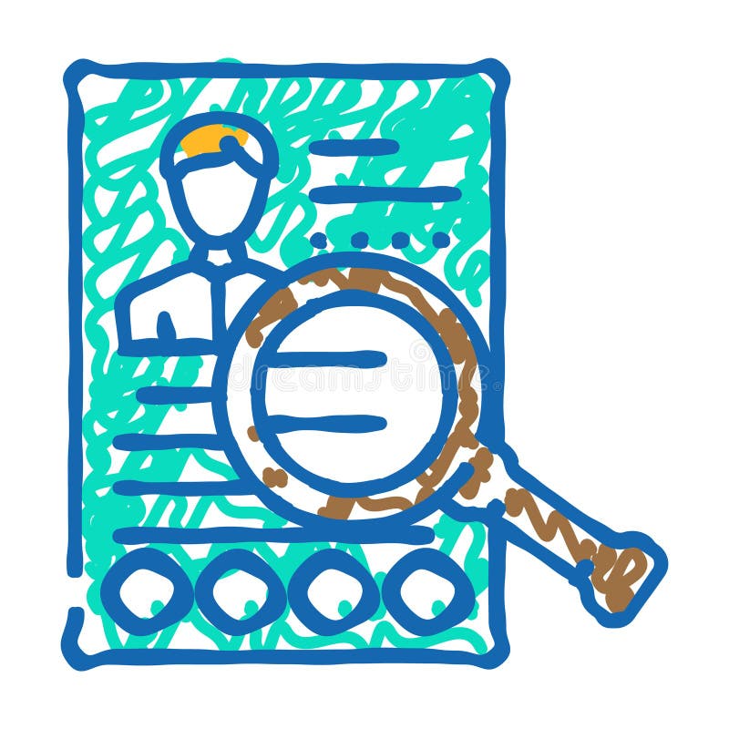 Researching Client Icon Doodle Illustration Stock Vector - Illustration ...