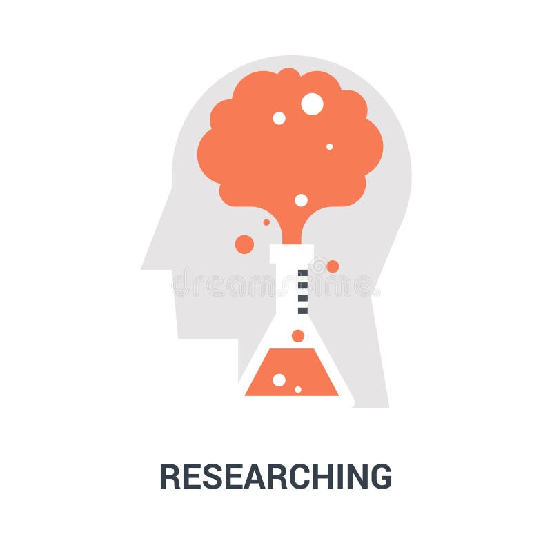 Researching icon concept stock vector. Illustration of flat - 364382142