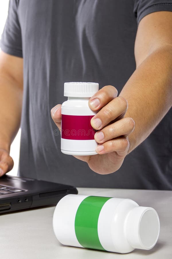 Researching Supplement Brands Online Stock Image - Image of comparison ...