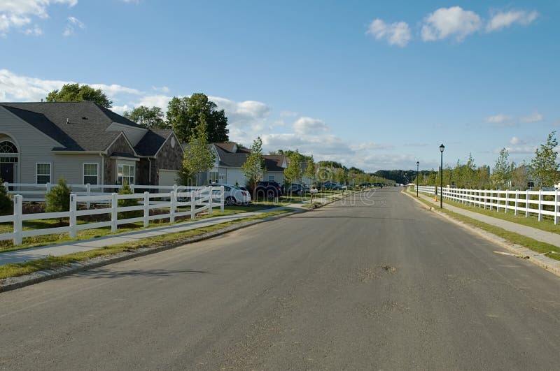 Resedential neighbourhood stock image. Image of street - 861885