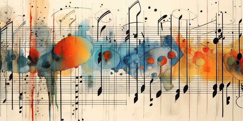 Resembles Musical Score with Various Colored Notes Representing ...