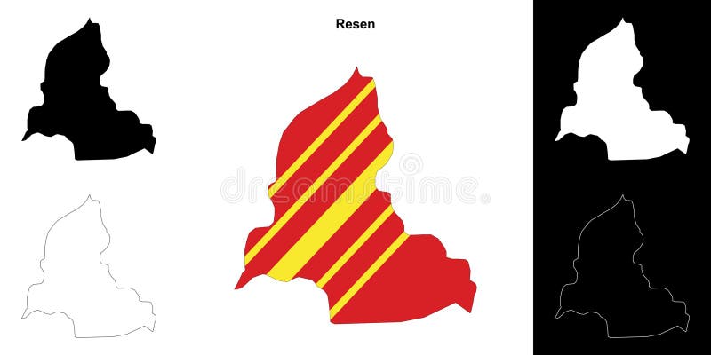 Resen outline map stock vector. Illustration of boundaries - 334728130