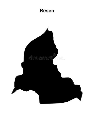 Resen outline map stock vector. Illustration of blank - 360608901